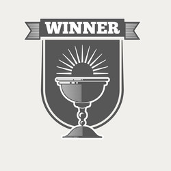 Trophy cup champion label Royalty Free Vector Image