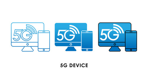 5g device icon logo internet connection Royalty Free Vector