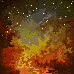 Abstract painted fire background with flying Vector Image