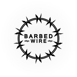 Circle black barbed wire logo design Royalty Free Vector