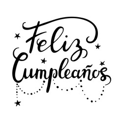 Feliz Cumpleanos Happy Birthday In Spanish Vector Image