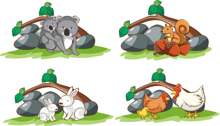 Cartoon garden animals Royalty Free Vector Image