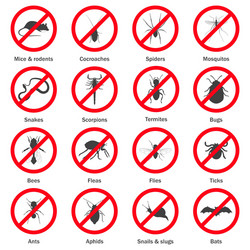 Pest and insect control icons set Royalty Free Vector Image