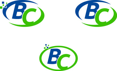 Initial letter bc logo template design Royalty Free Vector
