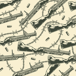 Military weapons pattern seamless monochrome Vector Image