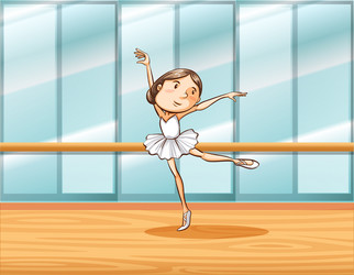 Empty ballet studio flat color Royalty Free Vector Image