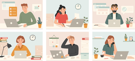 Work week concept Royalty Free Vector Image - VectorStock