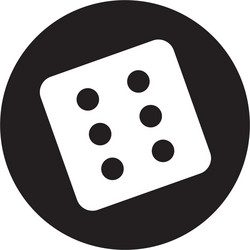 Dice five dot edge flat Royalty Free Vector Image