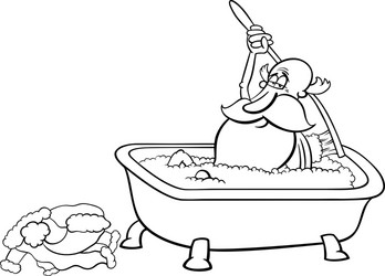 Take A Bath Coloring Page