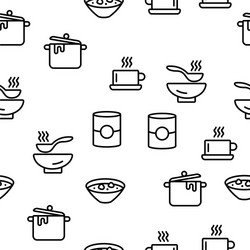 Soup different recipe seamless pattern Royalty Free Vector