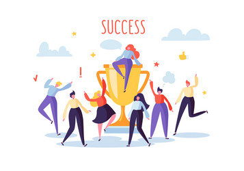 Success celebrating team jumping winners Vector Image