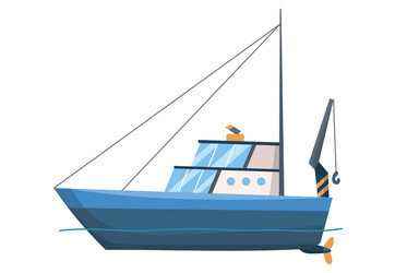 Fishing boat side view commercial trawler Vector Image