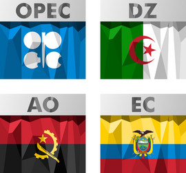 Flags of republic namibia and angola on a white Vector Image