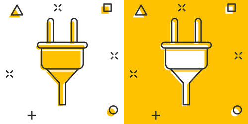 Cartoon electric plug icon in comic style power Vector Image