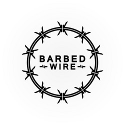 Circle black barbed wire logo design Royalty Free Vector