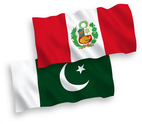 Peru and pakistan flags for official meeting Vector Image