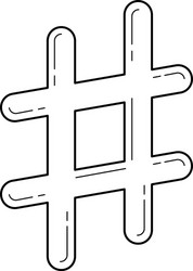 Hashtag hand drawn outline doodle icon Royalty Free Vector