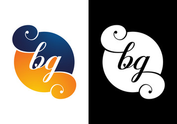 Initial monogram letter b g logo design template Vector Image