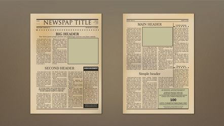 Old newspaper front page Royalty Free Vector Image