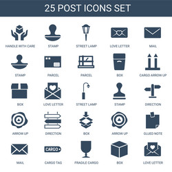 12 post icons Royalty Free Vector Image - VectorStock