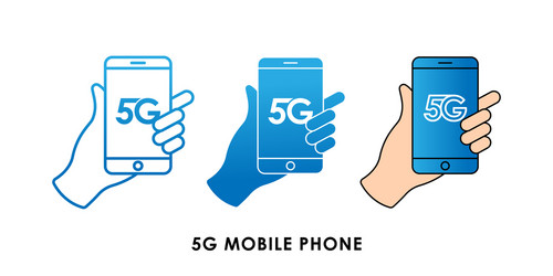 5g mobile phone icon logo internet connection Vector Image