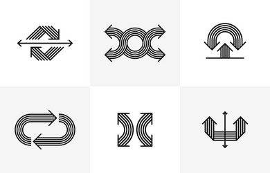 Arrow original logos set isolated pictogram Vector Image