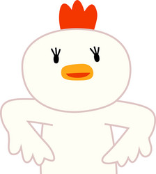 Black chicken that guides you pointing your Vector Image