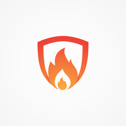 Shield fire logo design element Royalty Free Vector Image