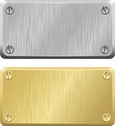 Gold metal labels - nameplates Royalty Free Vector Image