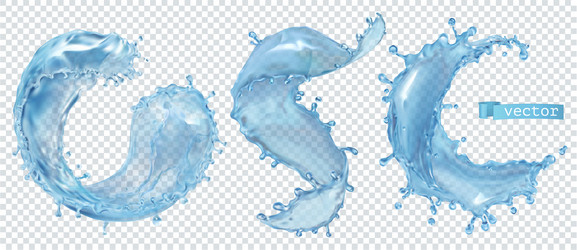 Water splash with transparent 3d realistic set Vector Image