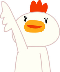 Chicken outline that guides you pointing your Vector Image