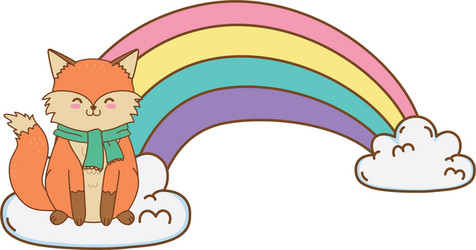 Rainbow Fox Vector Images (over 490)