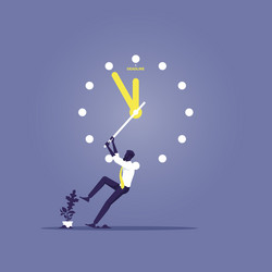 Bad time management and irresponsible employee Vector Image