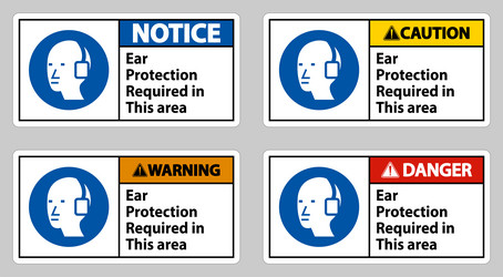Caution ppe sign hearing protection required Vector Image