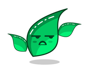 Emoji leaf want Royalty Free Vector Image - VectorStock