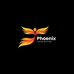 Logo phoenix gradient colorful style Royalty Free Vector