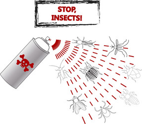 Spray killing insect Royalty Free Vector Image