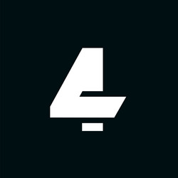 Logo number 4 red Royalty Free Vector Image - VectorStock