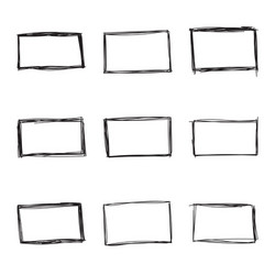 Hand drawn round corner rectangle and square shape