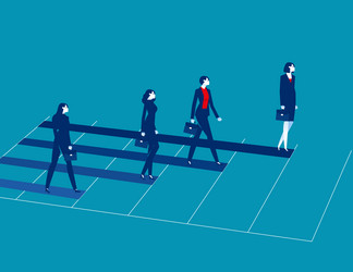 Business people walking on the graph Royalty Free Vector