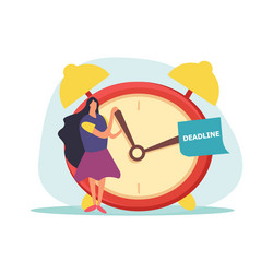 Deadline clock run composition Royalty Free Vector Image