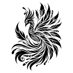 Elegant tribal phoenix Royalty Free Vector Image