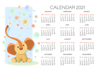 Baby Elephant Calendar Vector Images (38)