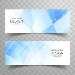 Blue modern headers design Royalty Free Vector Image