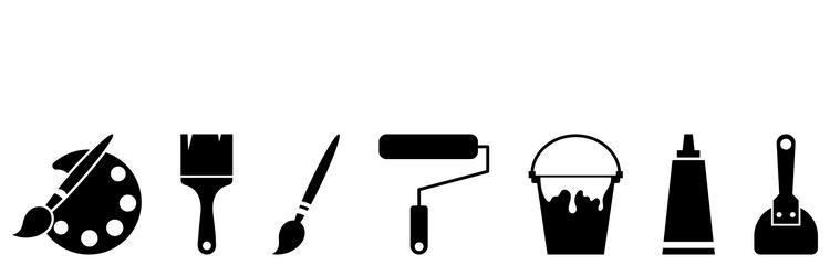 Set of paint cans with colored strips Royalty Free Vector