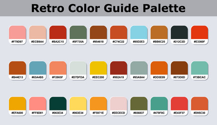 Set of pastel color palette catalog with codes Vector Image