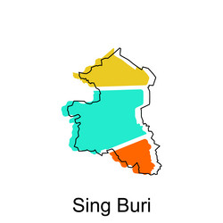 Prachin buri map of thailand design template Vector Image