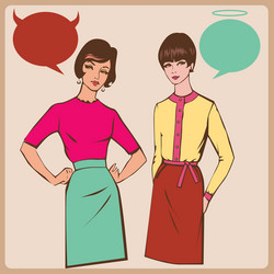 Woman retro comics style post card Royalty Free Vector Image