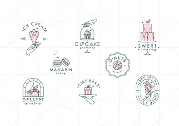 Bakery dessert labels with lettering in art deco Vector Image