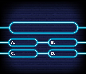 Neon quiz game template with question mark four Vector Image